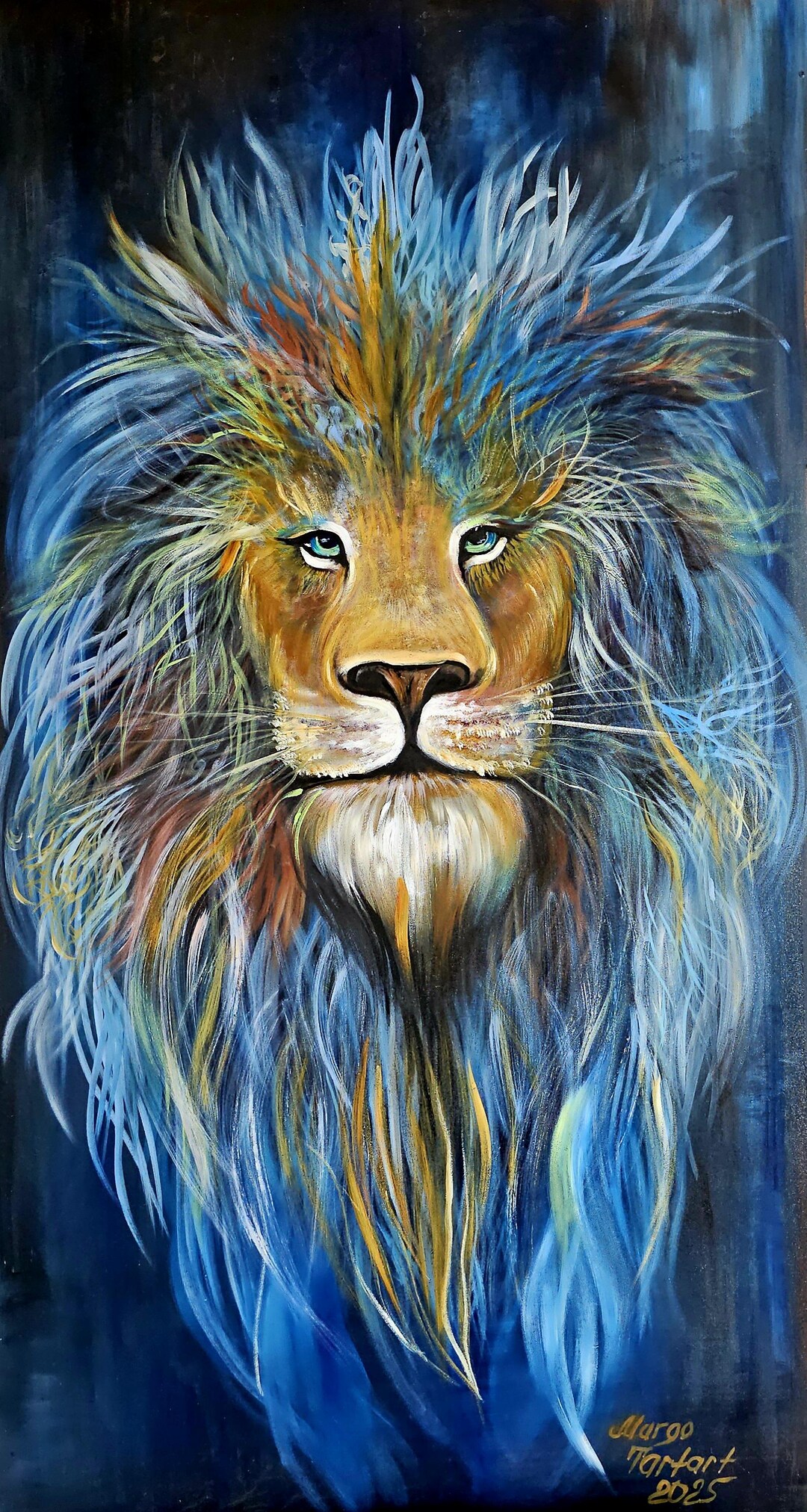 Original Lion Oil Painting – Colorful Wildlife Fine Art - Etsy