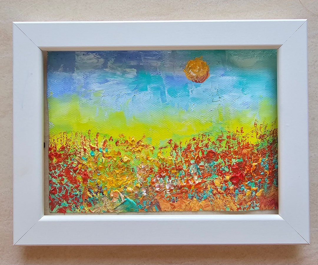 Summer Solstice Painting 8.5x6.5 in Landscape Artwork Original Oil ...