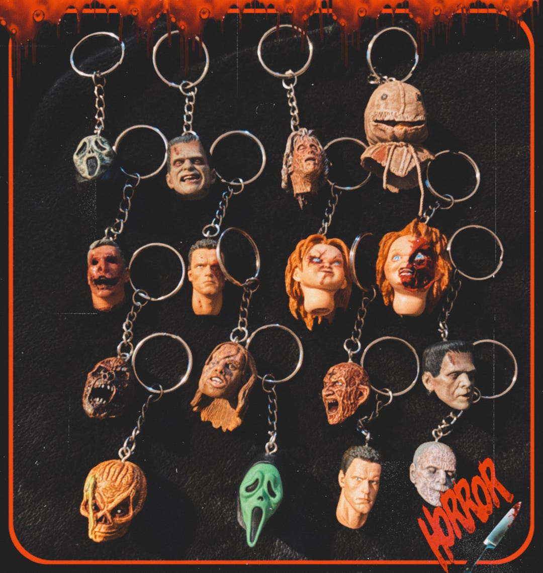 Handcrafted Horror Movie Icon Keychain Charms - Etsy