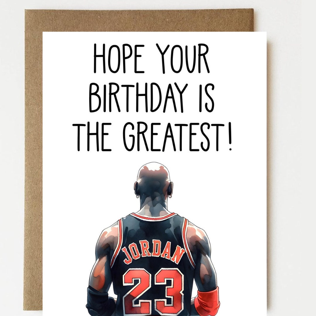Greatest of All Time MJ Birthday Card - Card for Dad - Greeting Card - Etsy