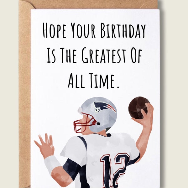Patriots Football Birthday Card - Etsy