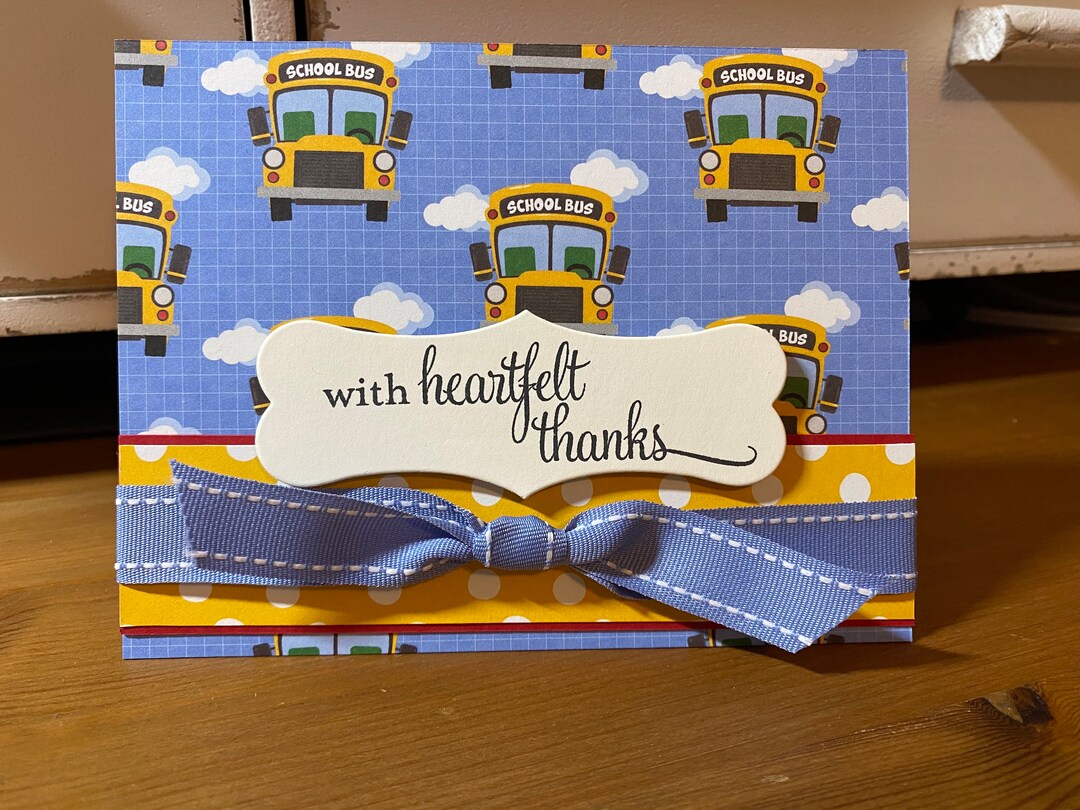 School Bus Thank You Card, Bus Driver Appreciation, School Bus Driver ...