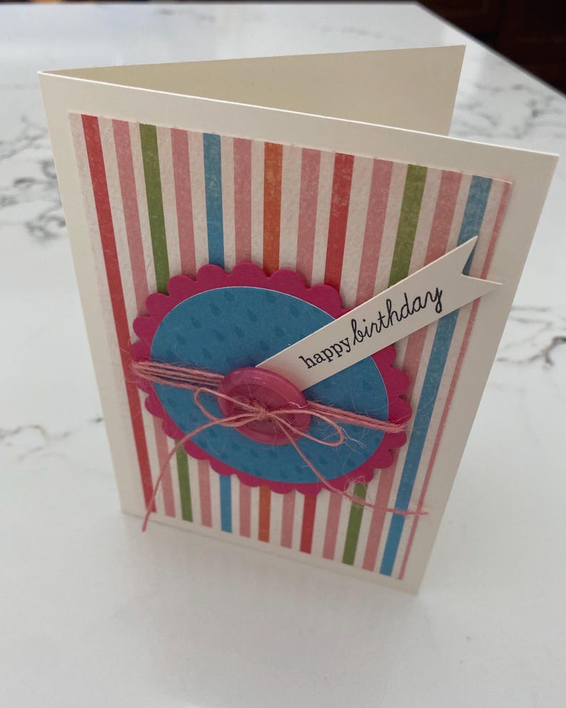 Handmade Layered Paper Birthday Card, 4x5.5" - Etsy