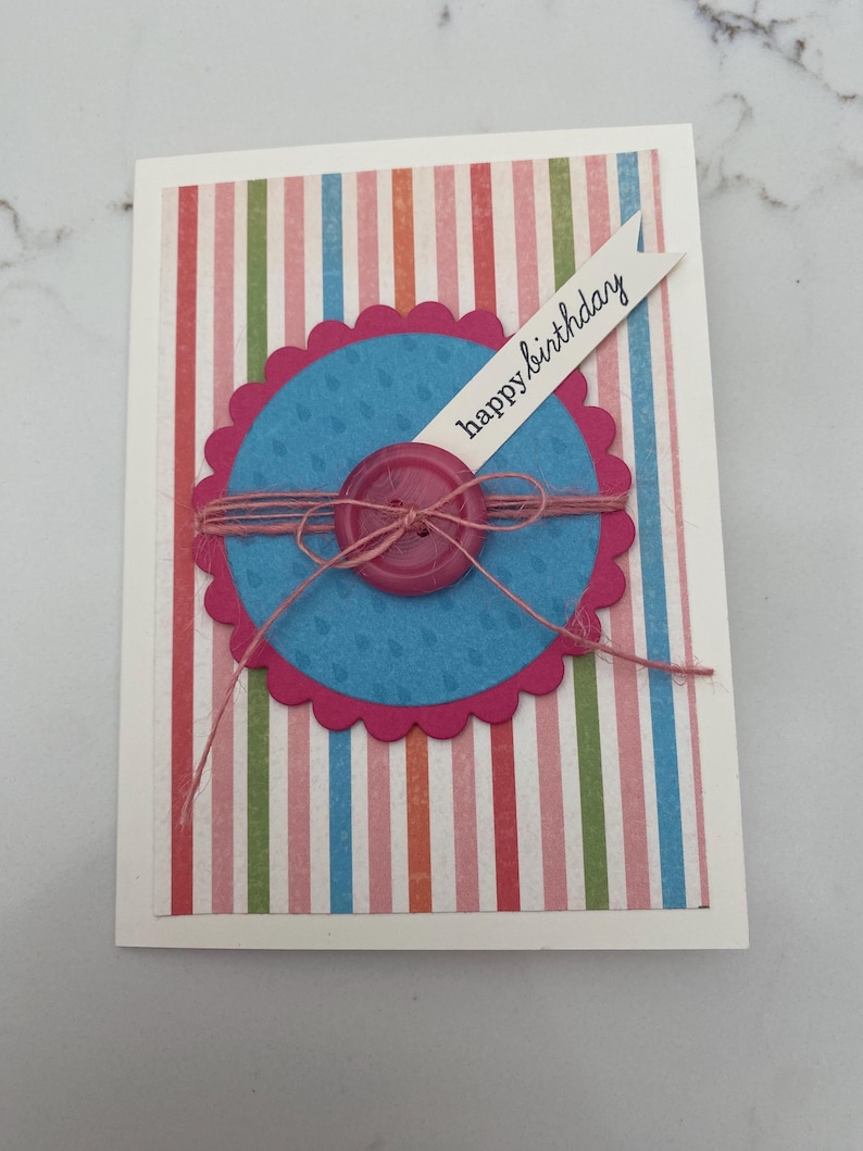 Handmade Layered Paper Birthday Card, 4x5.5" - Etsy