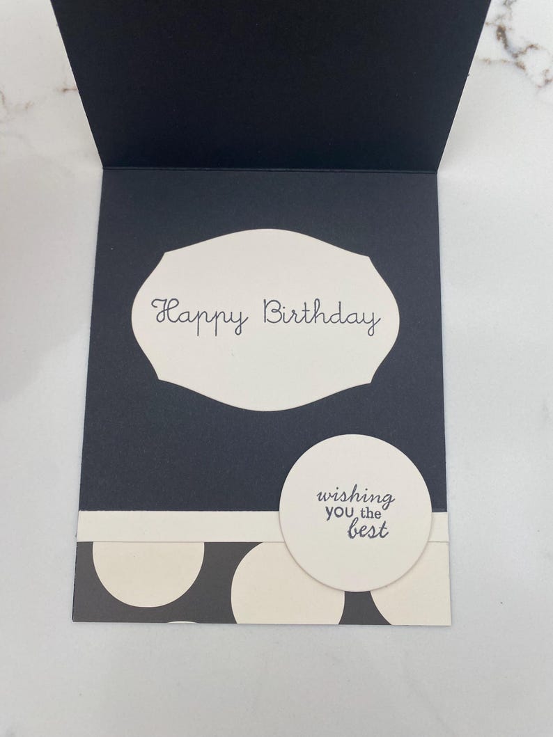 Handmade Layered Paper Birthday Card, Black White Polka Dot Celebrate ...