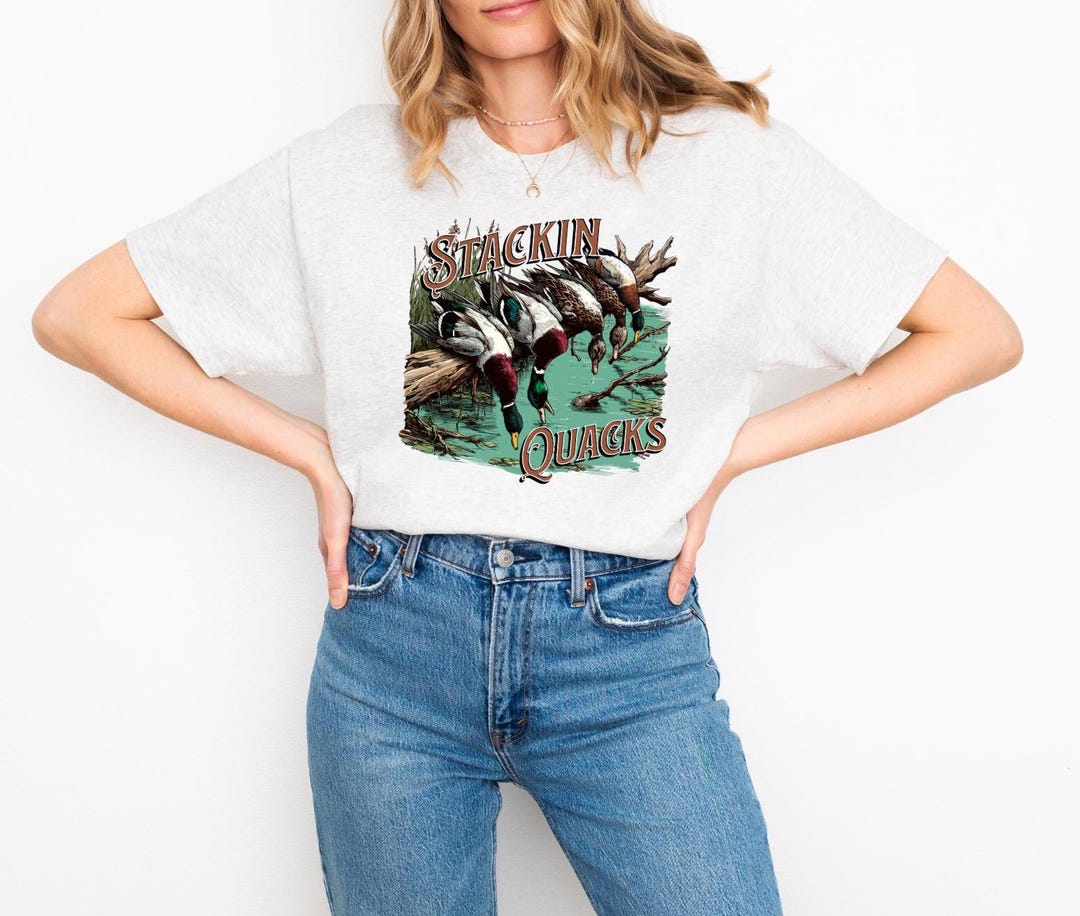 Stackin' Quacks Duck Hunting Waterfowl Ash Western T-shirt - Etsy