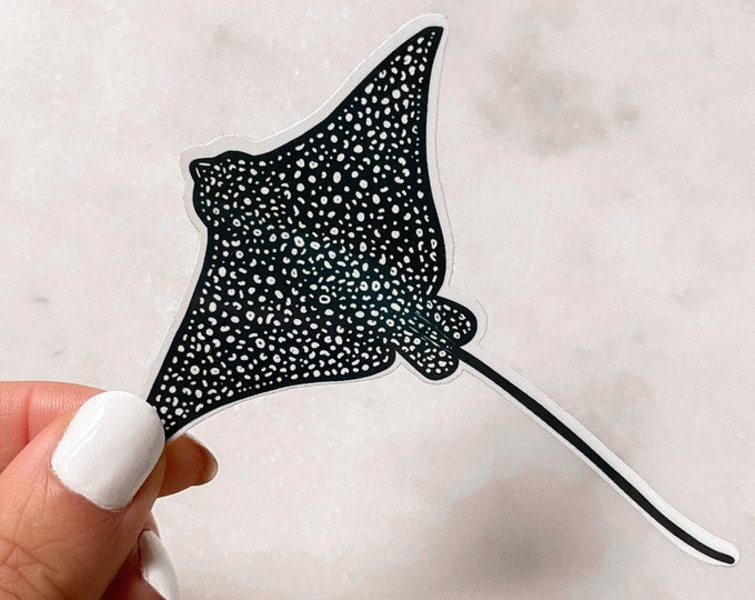 Manta Ray Waterproof Sticker, Vinyl Spotted Eagle Ray Stingray Decal ...