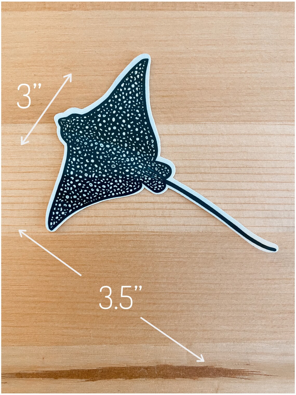 Spotted Eagle Ray Sticker Weatherproof Glossy Die Cut Surf | Etsy