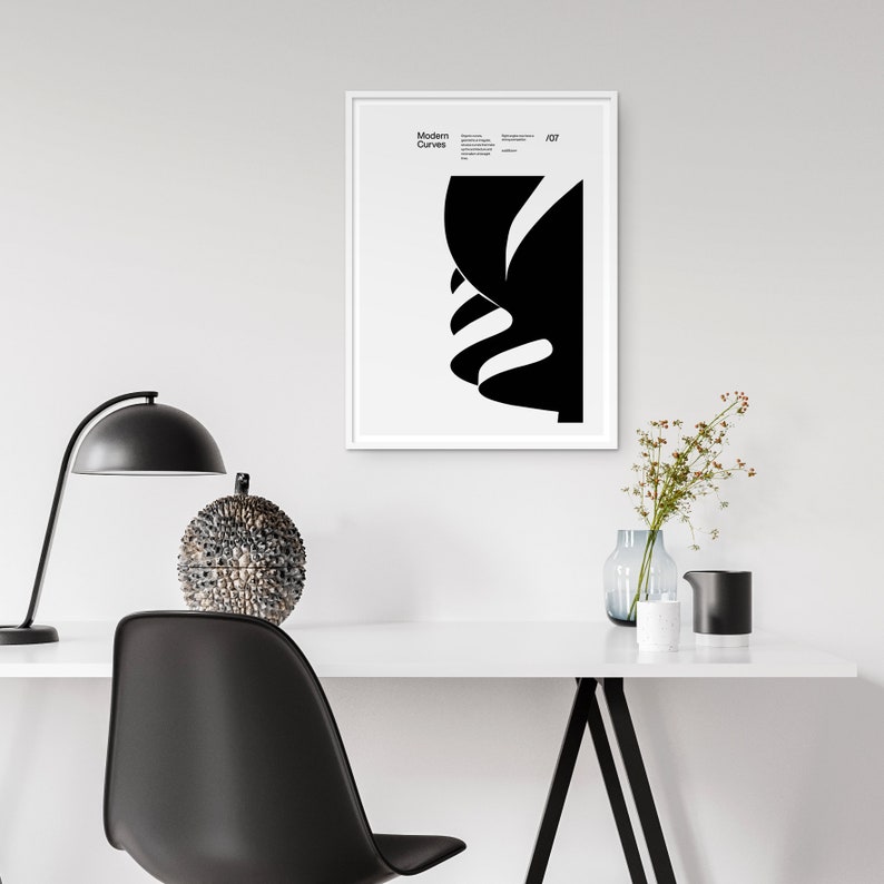 Modern Curves 07 Modern Architecture Design Poster | Etsy