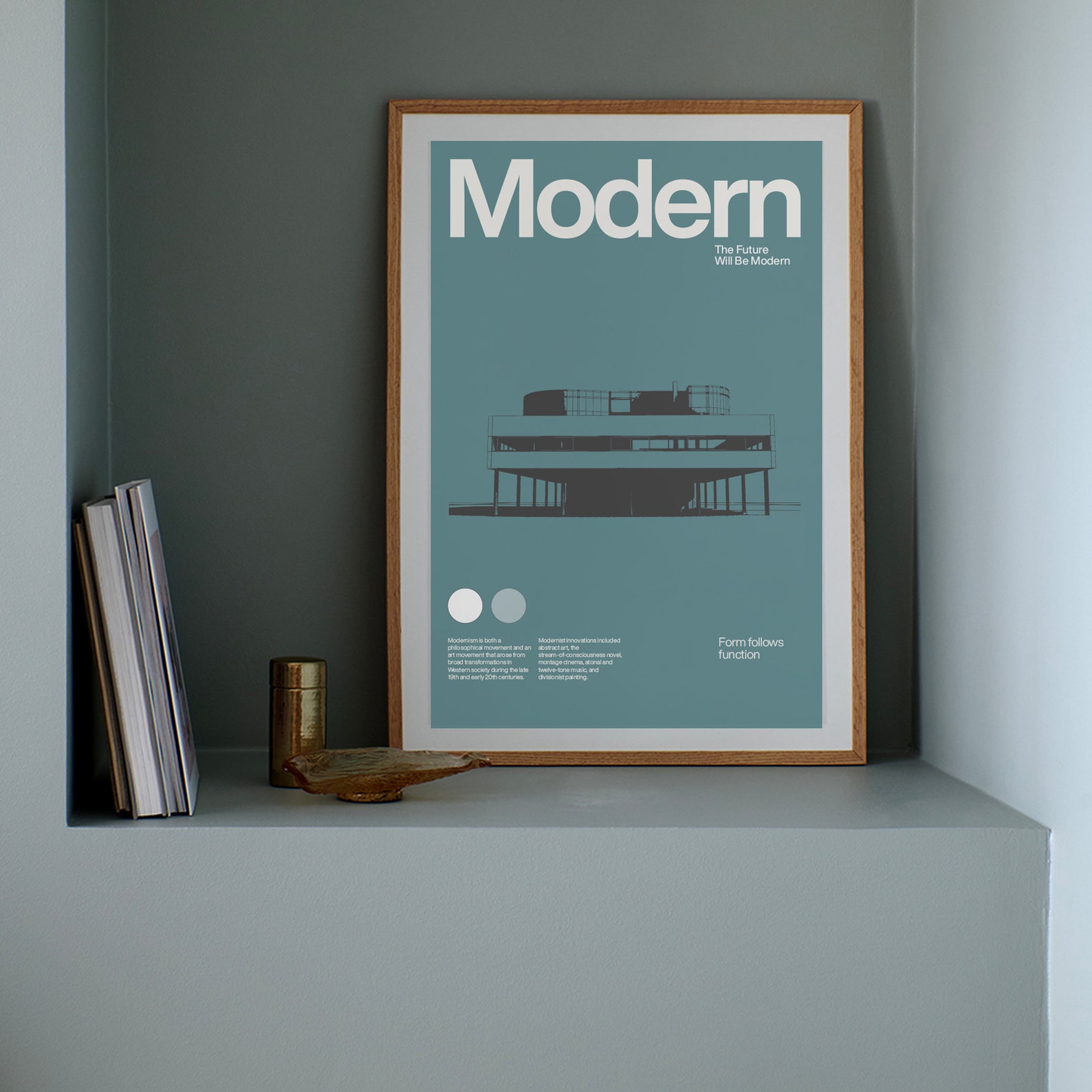 Modern Poster Modernism Minimal Graphic Architecture Bauhaus Villa ...
