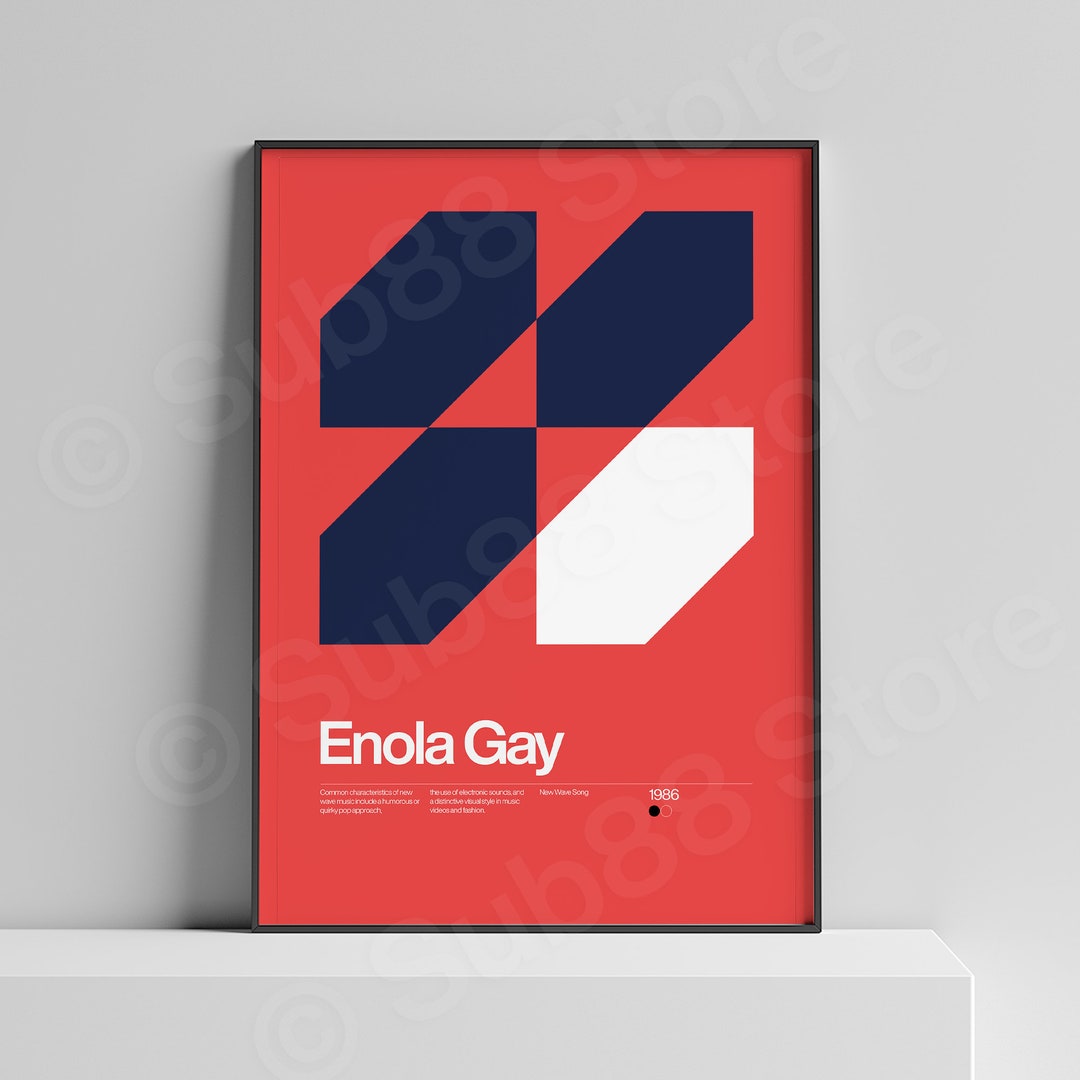 Enola Gay Inspired Lyrics Print | Music Print | Unframed Indie Music ...