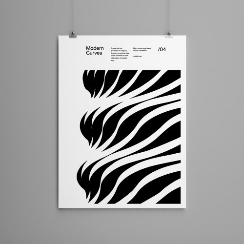 Modern Curves 03 Modern Architecture Design Poster | Etsy