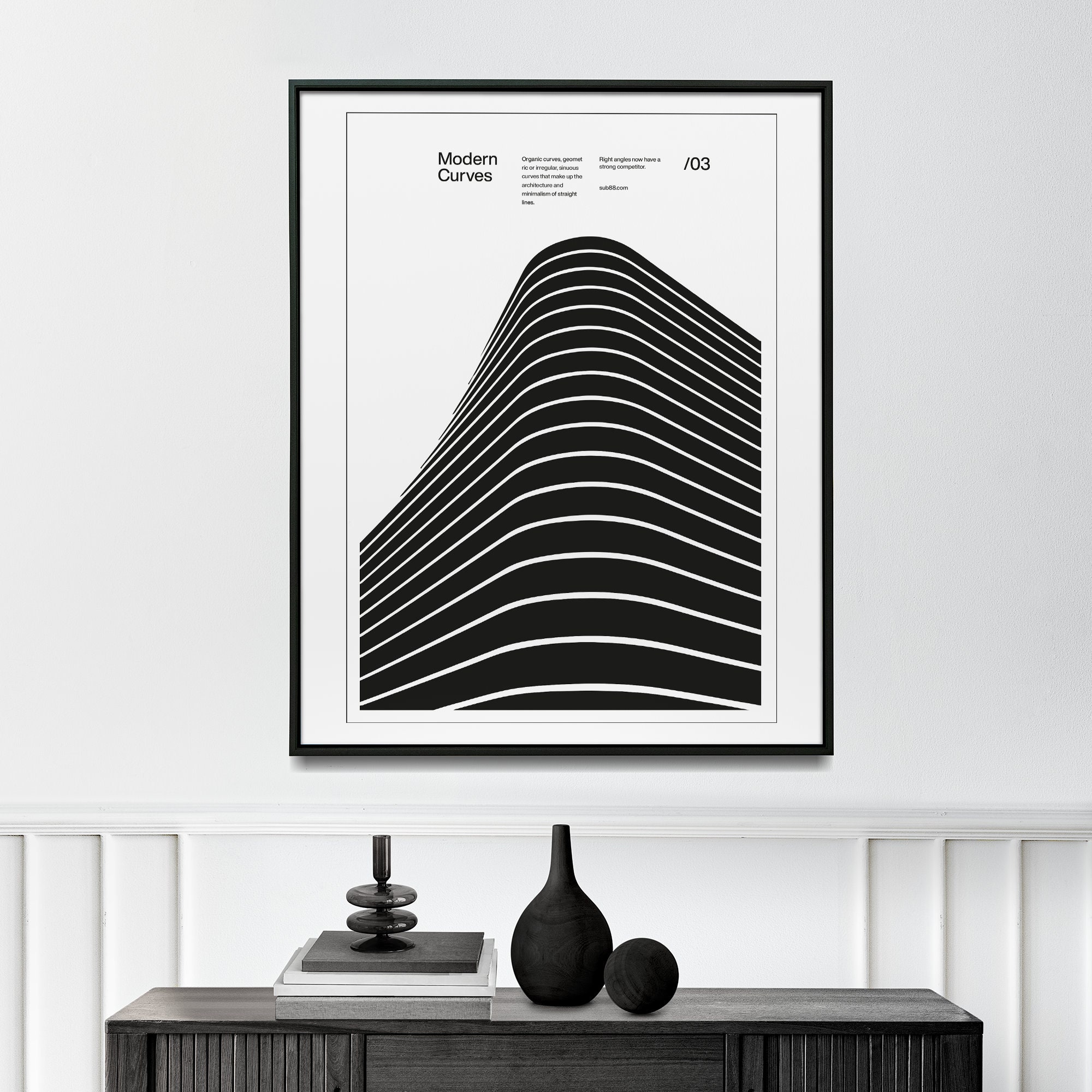 Modern Curves 03 Modern Architecture Design Poster | Etsy