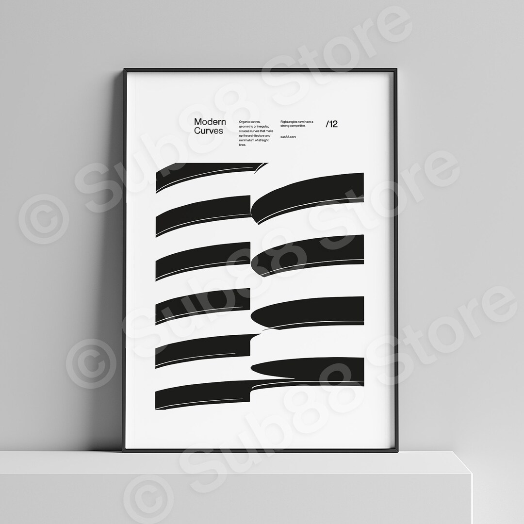 Modern Curves 12, Modern Architecture Design Poster, Minimalist ...