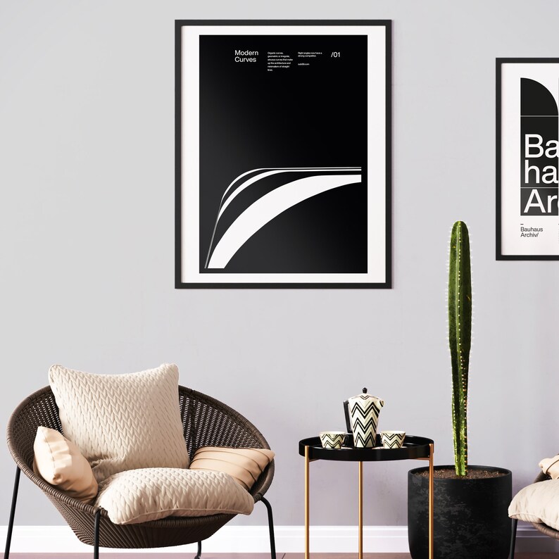 Modern Curves 01 Modern Architecture Design Poster - Etsy