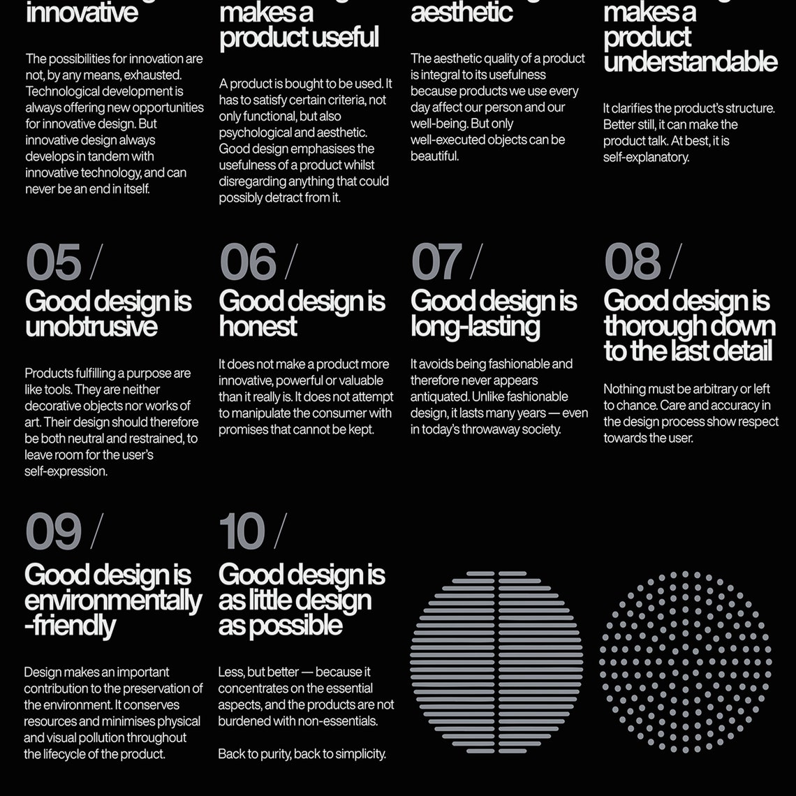 Poster 10 Principles for a Good Design Dieter Rams Braun - Etsy Australia