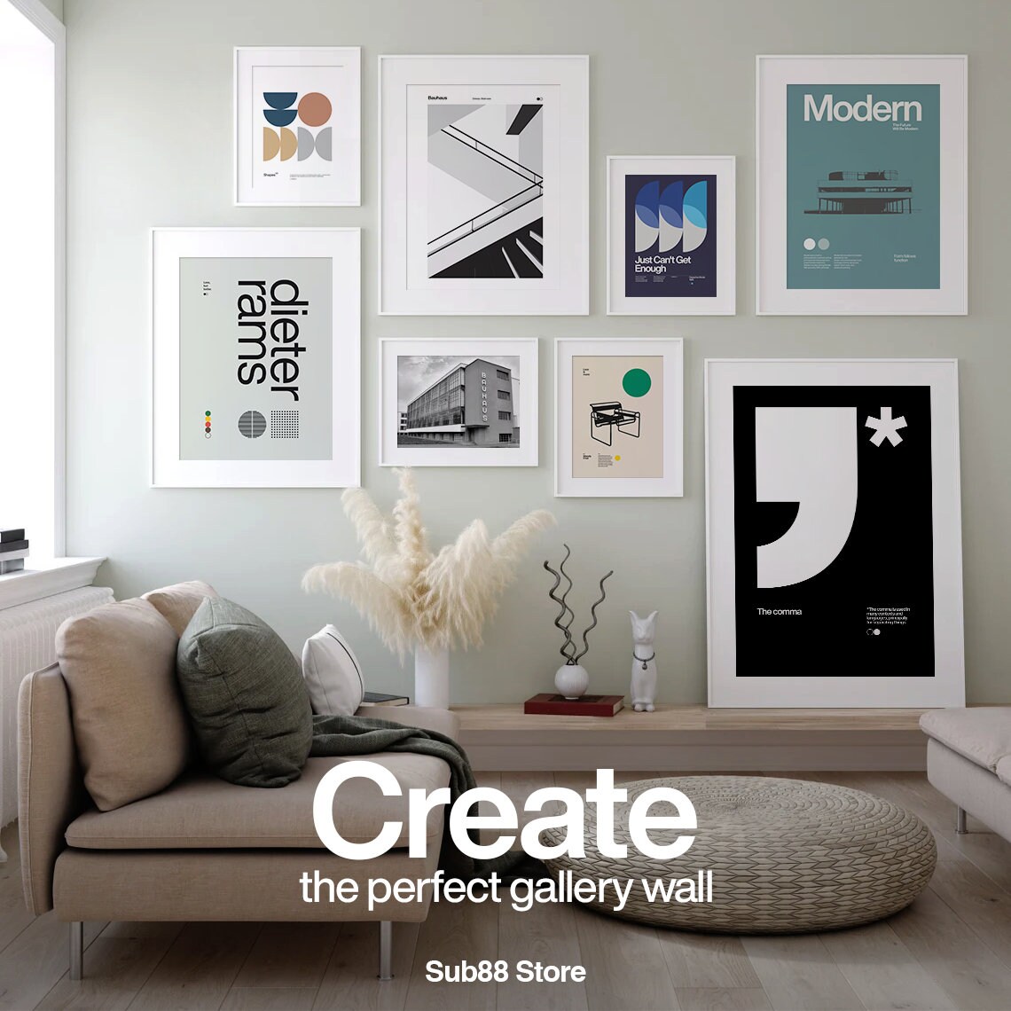 Modern Poster Modernism Minimal Graphic Architecture Bauhaus | Etsy