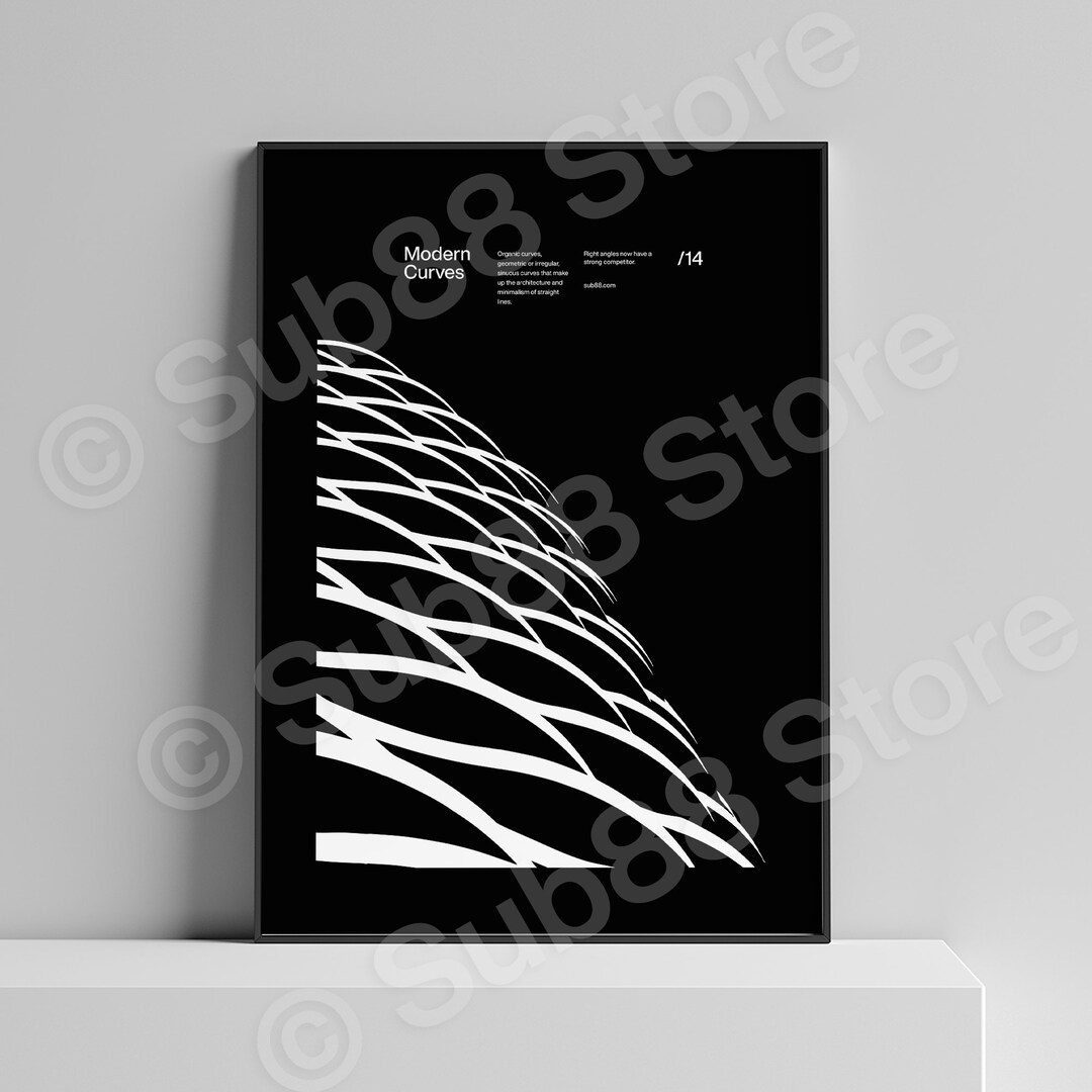 Modern Architecture Design Poster | Minimalist Wall Art, Curves Print ...