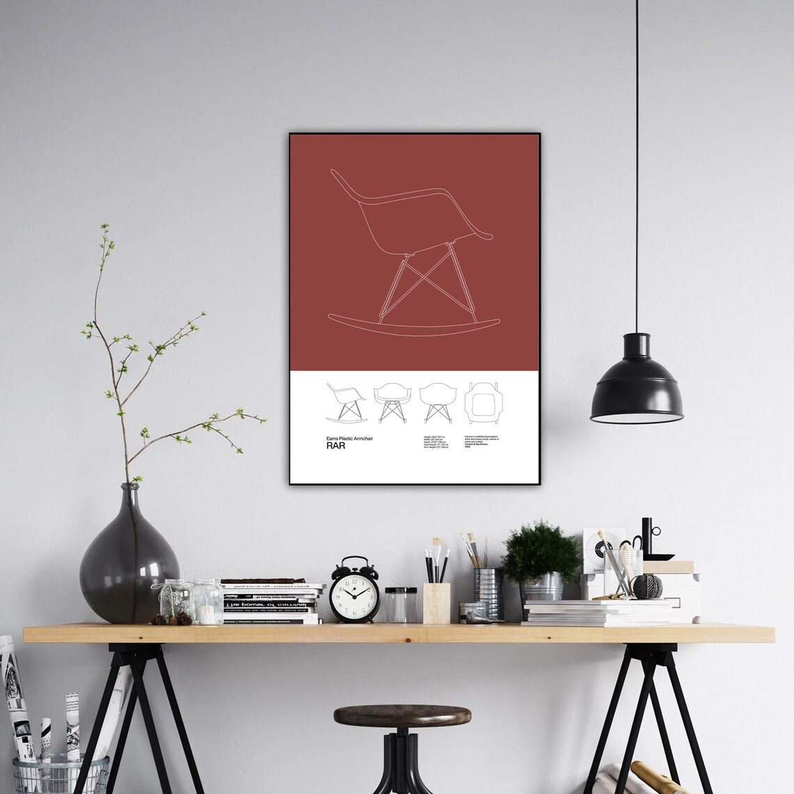 Eames RAR Chair Poster Mid Century Poster Art Print Minimal - Etsy