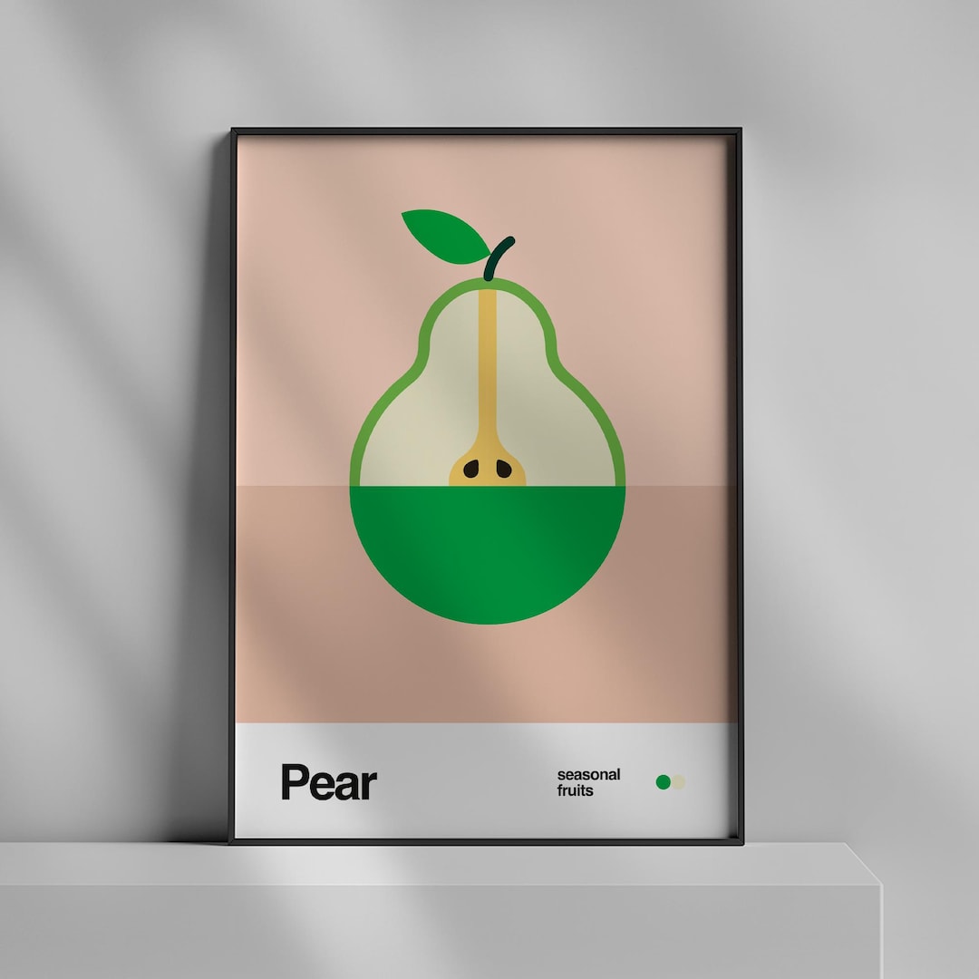 Minimalist Pear Art Print: Modern Kitchen & Dining Decor - Etsy