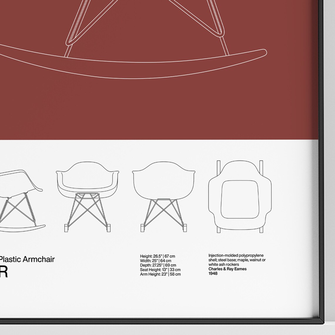 Eames RAR Chair Poster Mid Century Poster Art Print Minimal - Etsy