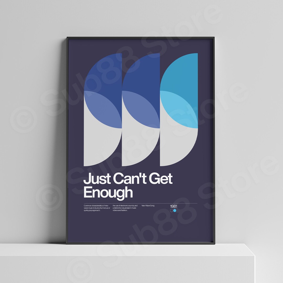 New Wave Music Poster: "just Can't Get Enough" Retro Art Print - Etsy