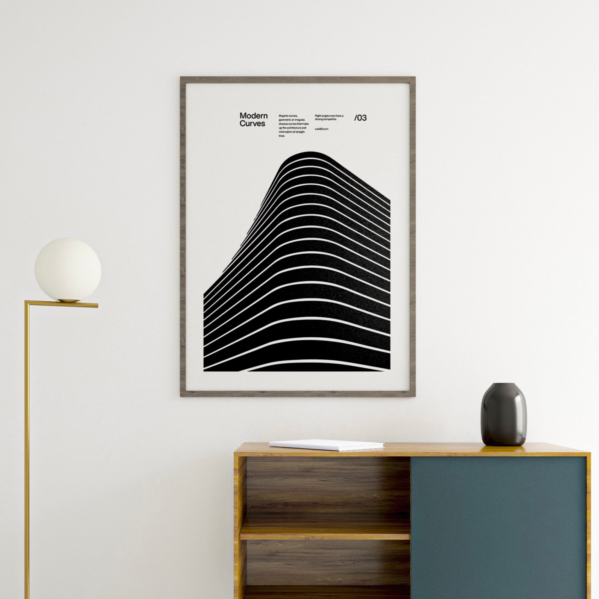 Modern Curves 03 Modern Architecture Design Poster | Etsy