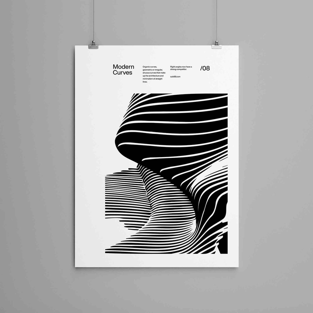 Architecture Design Poster, Modern Curves 08, Minimalist Design, Modern ...