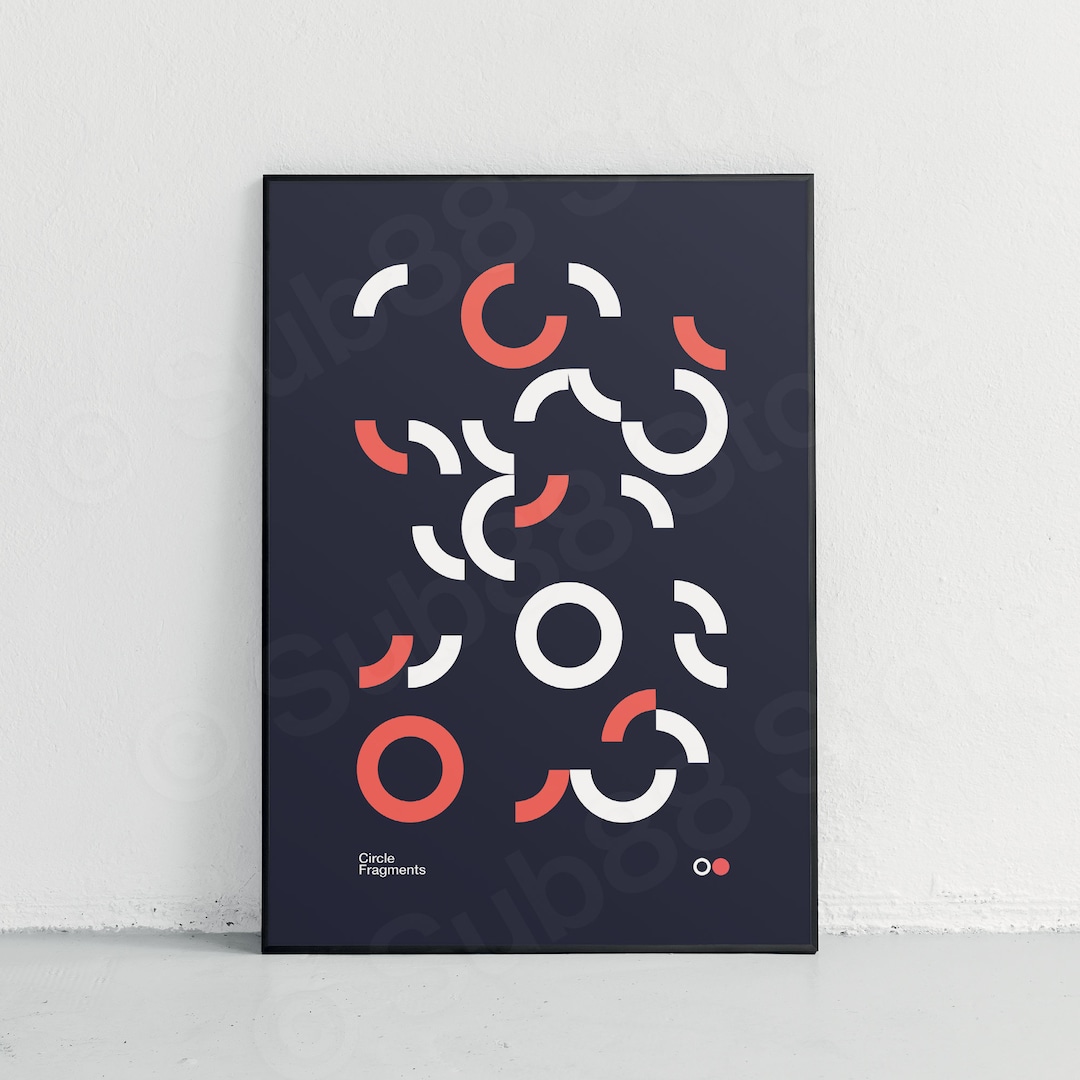 Minimalist Poster Circle Fragments Graphic Design Typographic Geometric ...