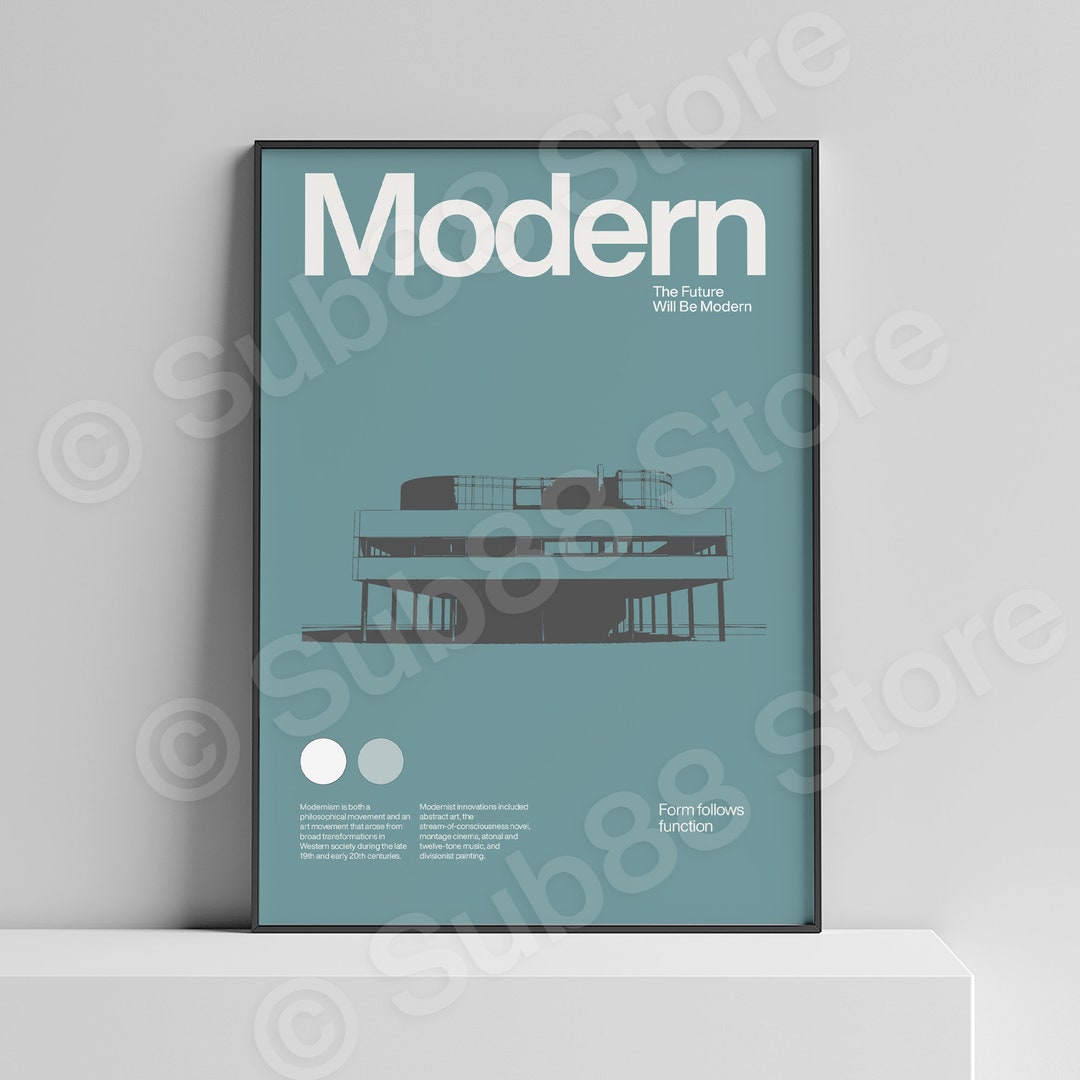 Modern Poster Modernism Minimal Graphic Architecture Bauhaus Villa ...