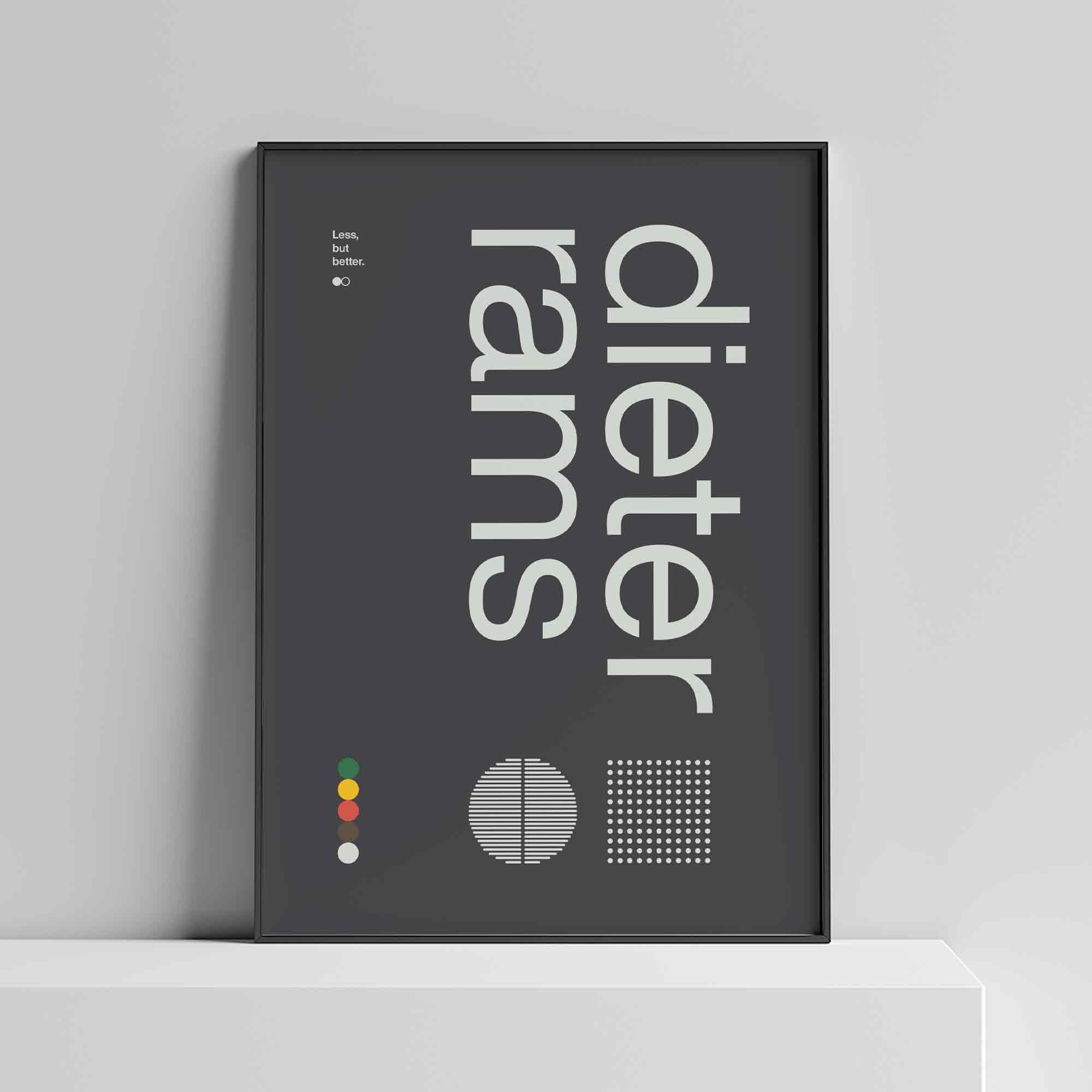 Dieter Rams Helvetica Typographic Poster Quote Dark Grey - Etsy