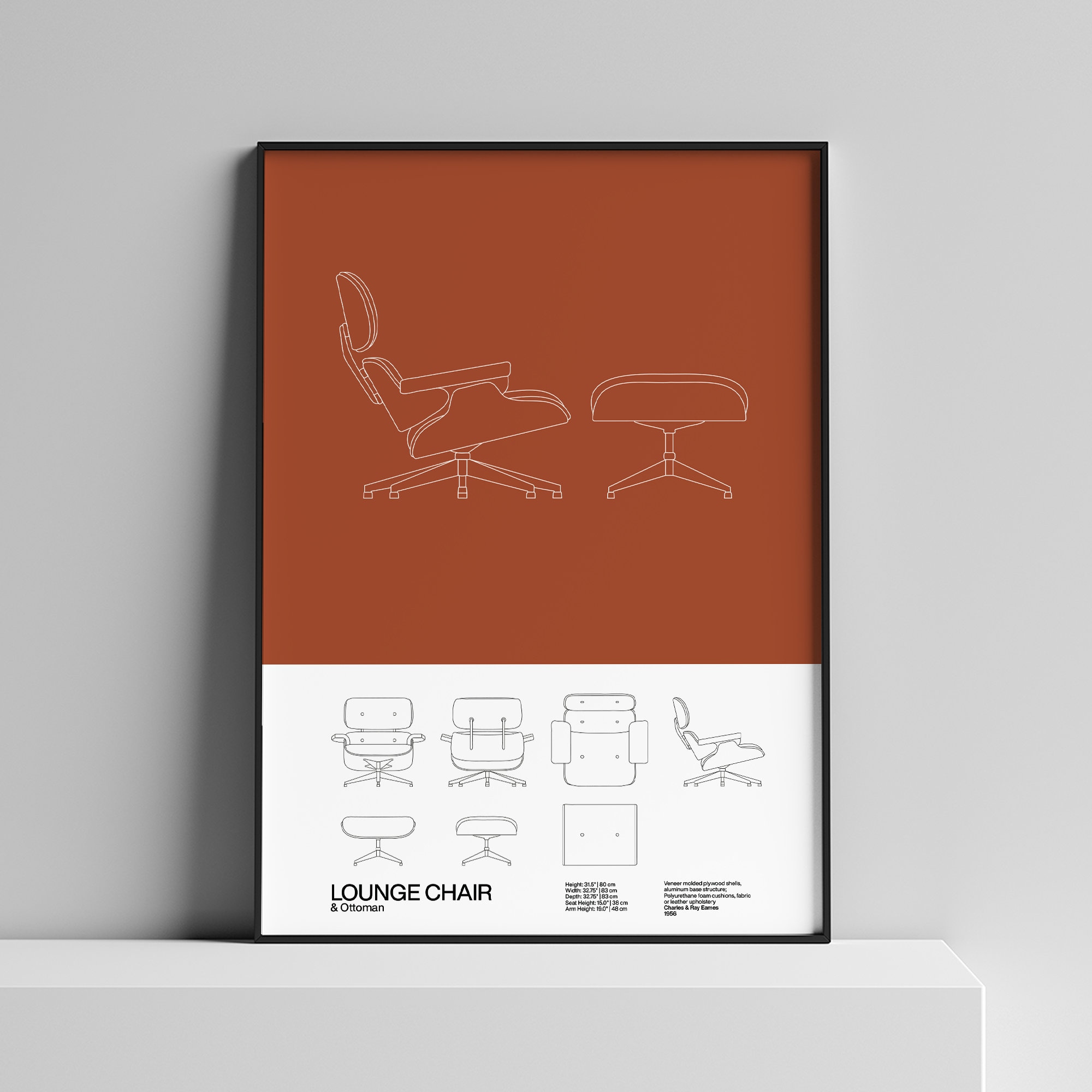 Eames Lounge Chair Poster Mid Century Poster Art Print - Etsy UK