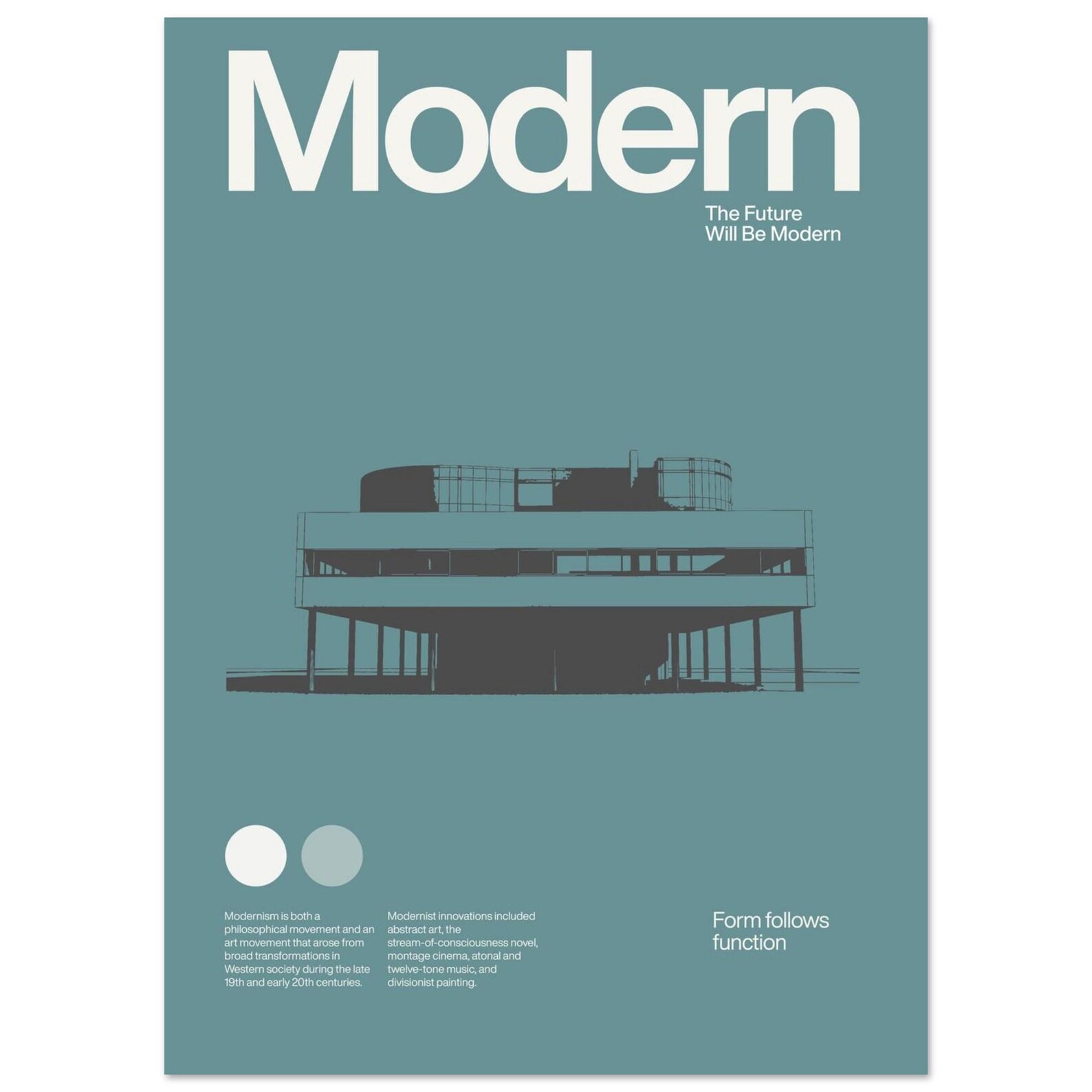 Modern Poster Modernism Minimal Graphic Architecture Bauhaus Villa ...