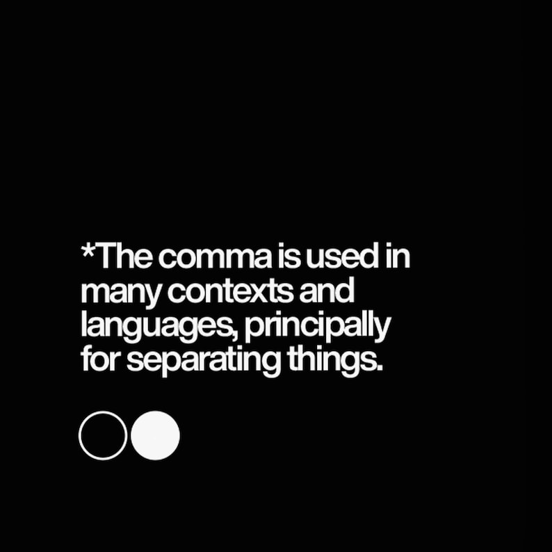 The Comma Typographic Black Poster Minimalistic Modern | Etsy