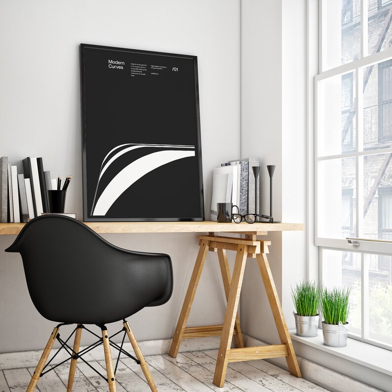 Modern Curves 01 Modern Architecture Design Poster - Etsy