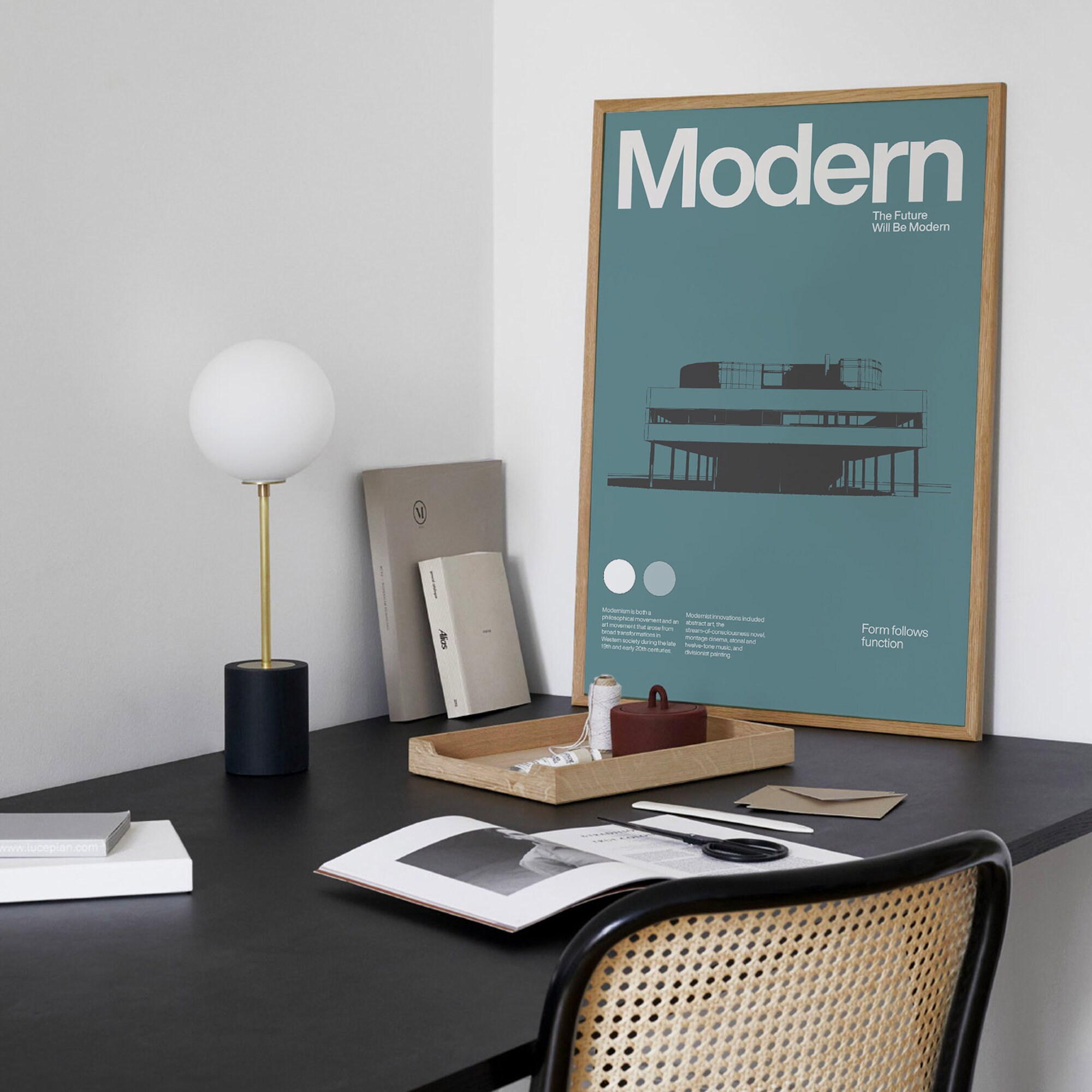 Modern Poster Modernism Minimal Graphic Architecture Bauhaus Villa ...