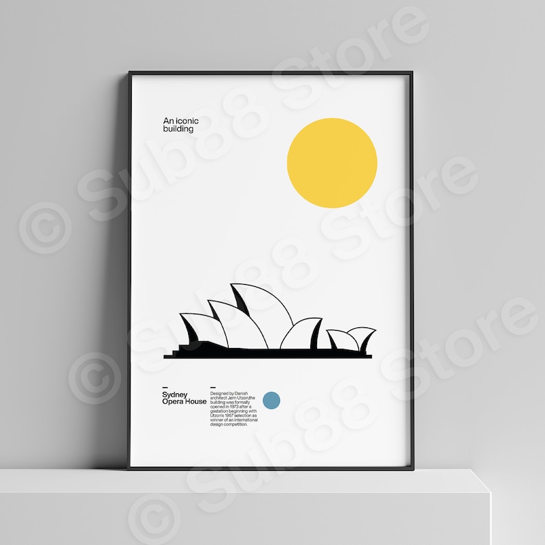 Sydney Opera House Poster Australia Print Architecture | Etsy