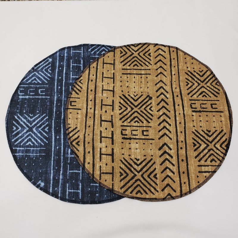 Blue and Tan Christmas Mat - Etsy