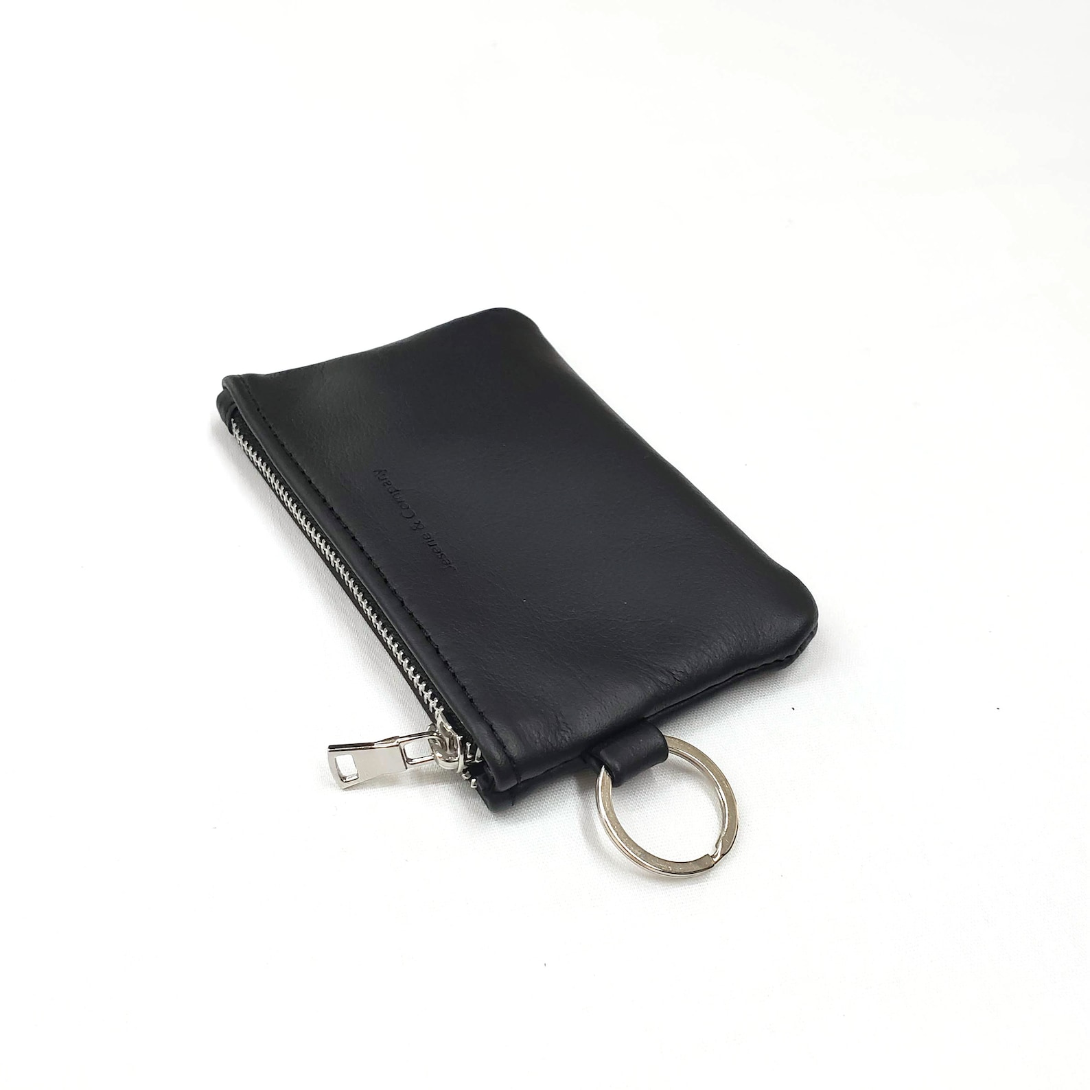 Personalized Leather Keychain Pouch, Full Grain Leather Key Fob ...