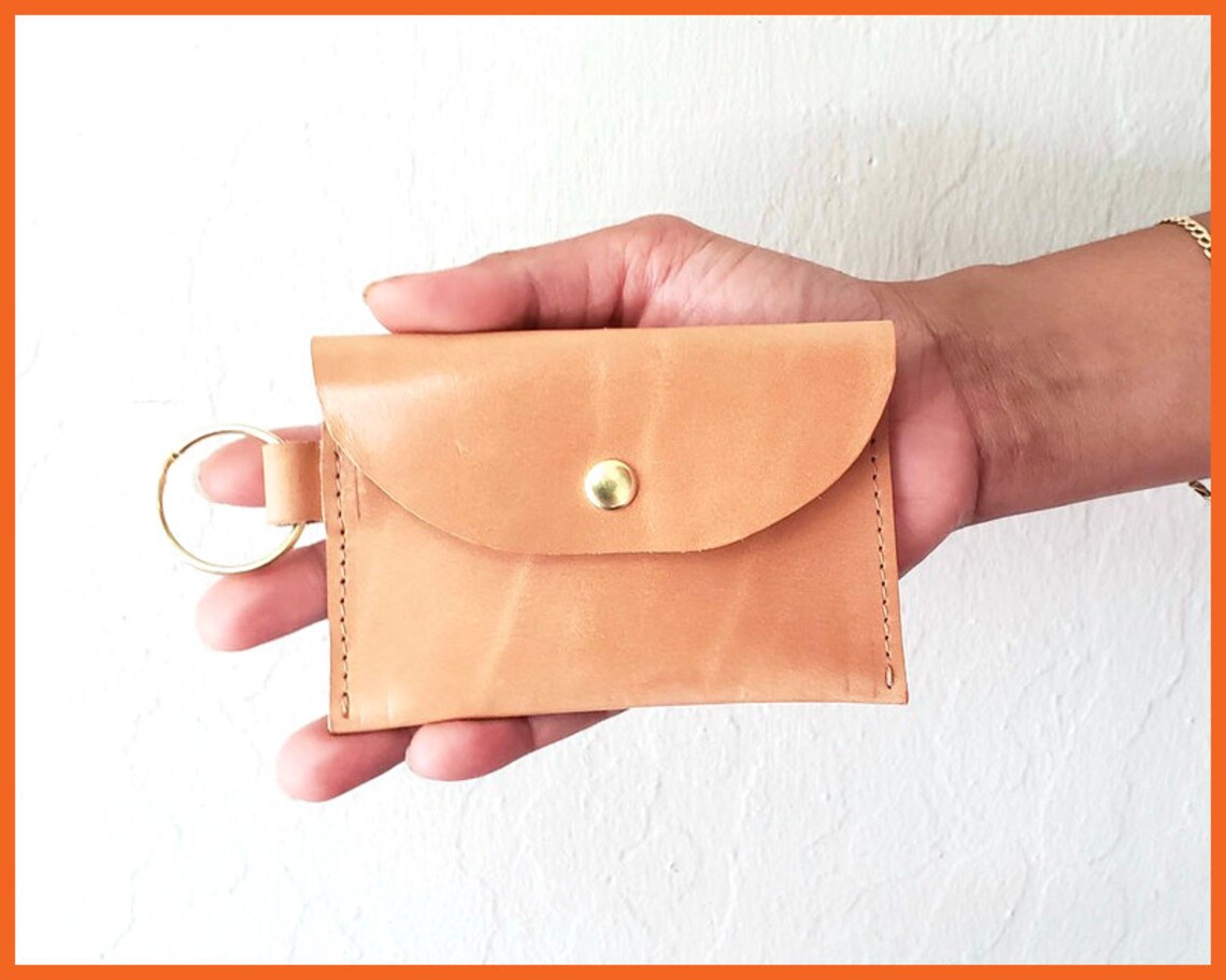 Leather Keychain Wallet Keychain Card Holder Leather Wallet | Etsy