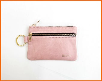 Light Pink Coin Purse, Leather Purse, Small Coin Purse, Tiny Coin Purse ...