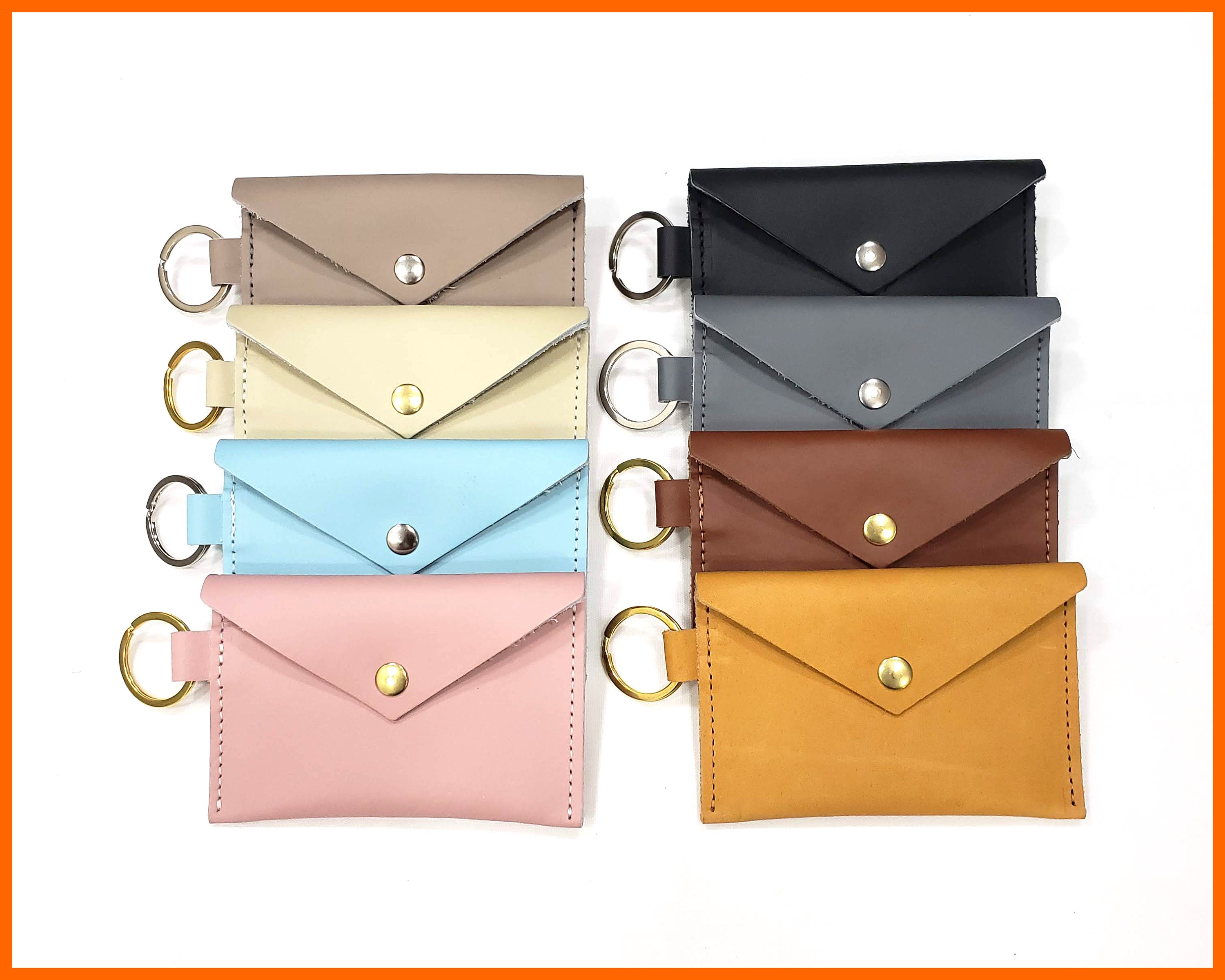 Leather Card Case Keychain Card Wallet Keychain Wallet Card | Etsy