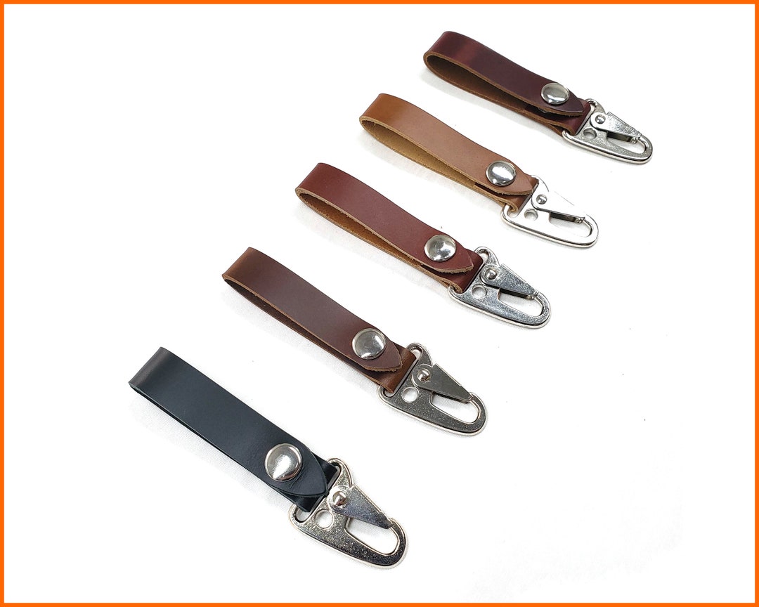 Men's Leather Key Fob With Swivel Snap Hook, Personalized Keychain - Etsy