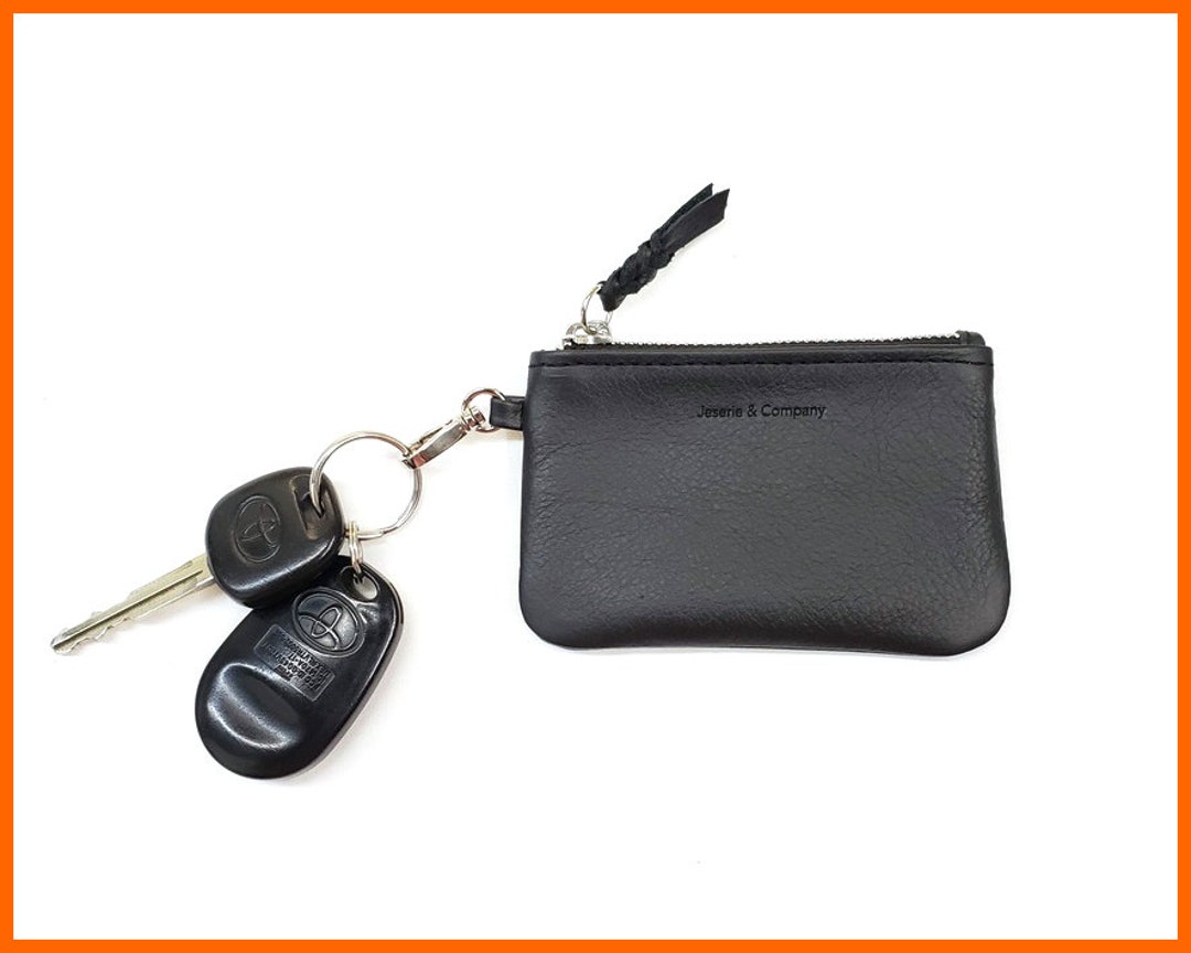 Leather Coin Pouch, Personalized Coin Pouch, Leather Keychain Pouch ...