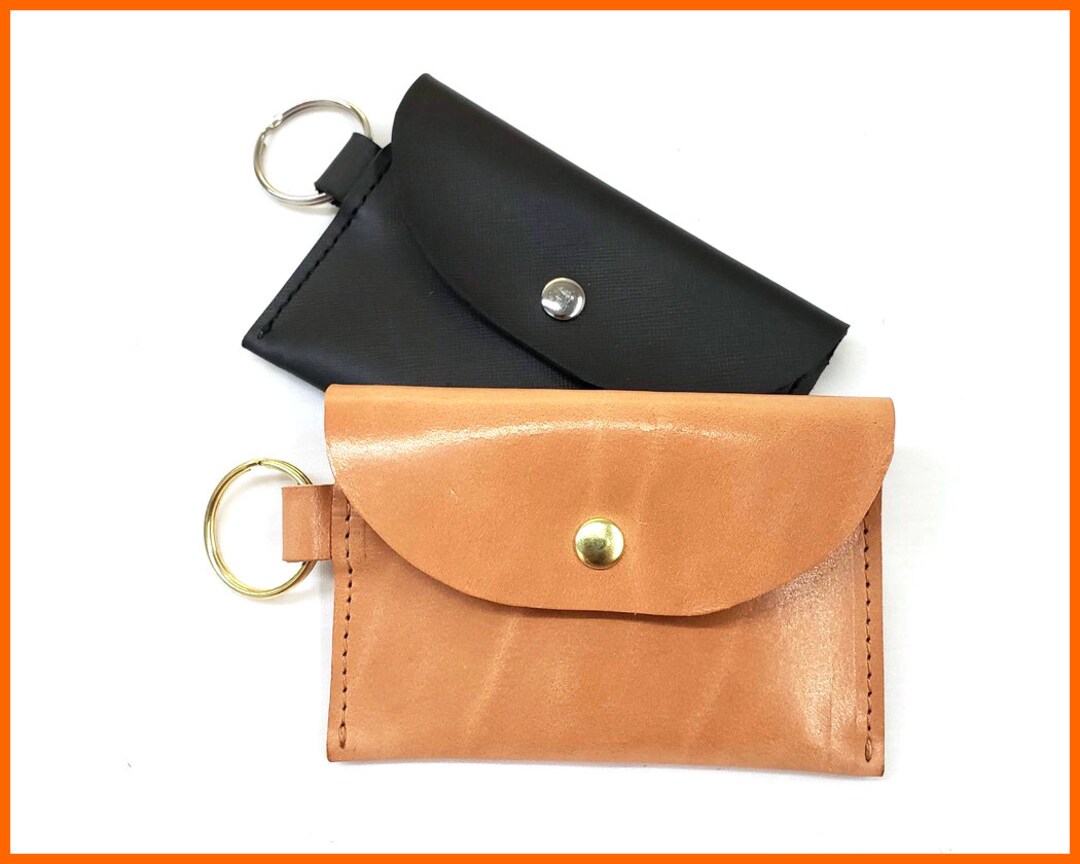 Personalized Full Grain Leather Keychain Wallet, Handmade Card Holder ...