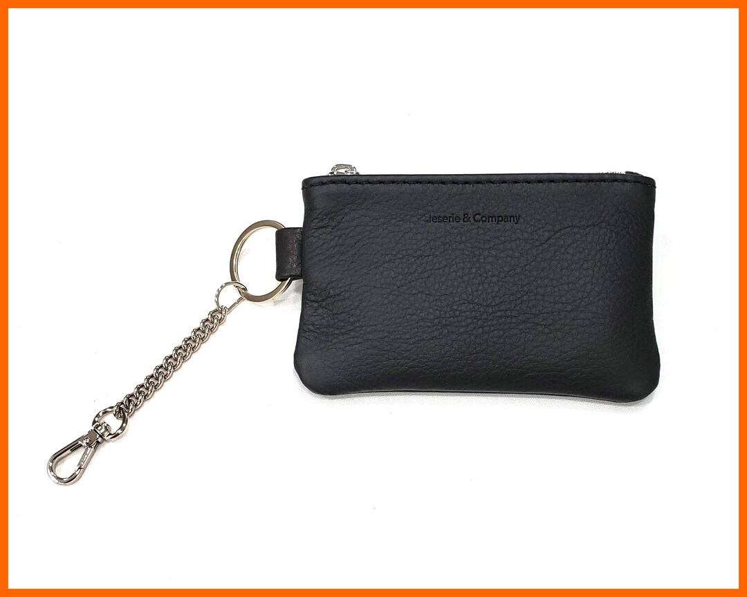 Leather Chain Pouch, Key Ring Wallet, Made in USA - Etsy