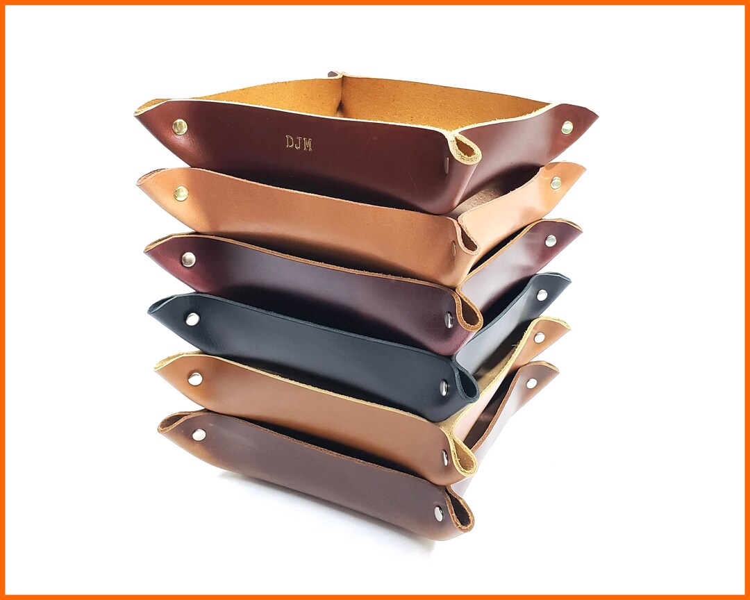 Leather Tray Bowl, Leather Tray Organizer, Leather Organizer, Key ...