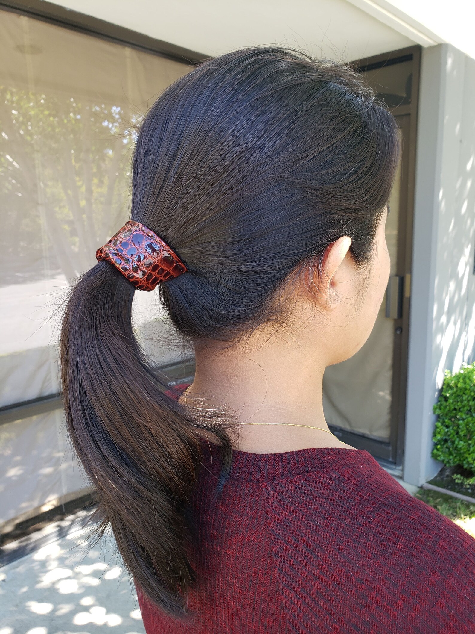 Leather Hair Cuff, Handmade Full Grain Hair Tie - Etsy