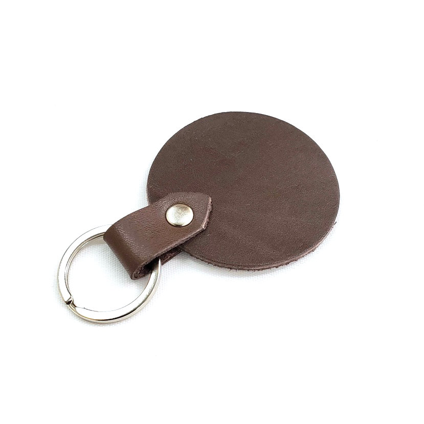 Leather Keychain Personalize Keychain Round Leather - Etsy