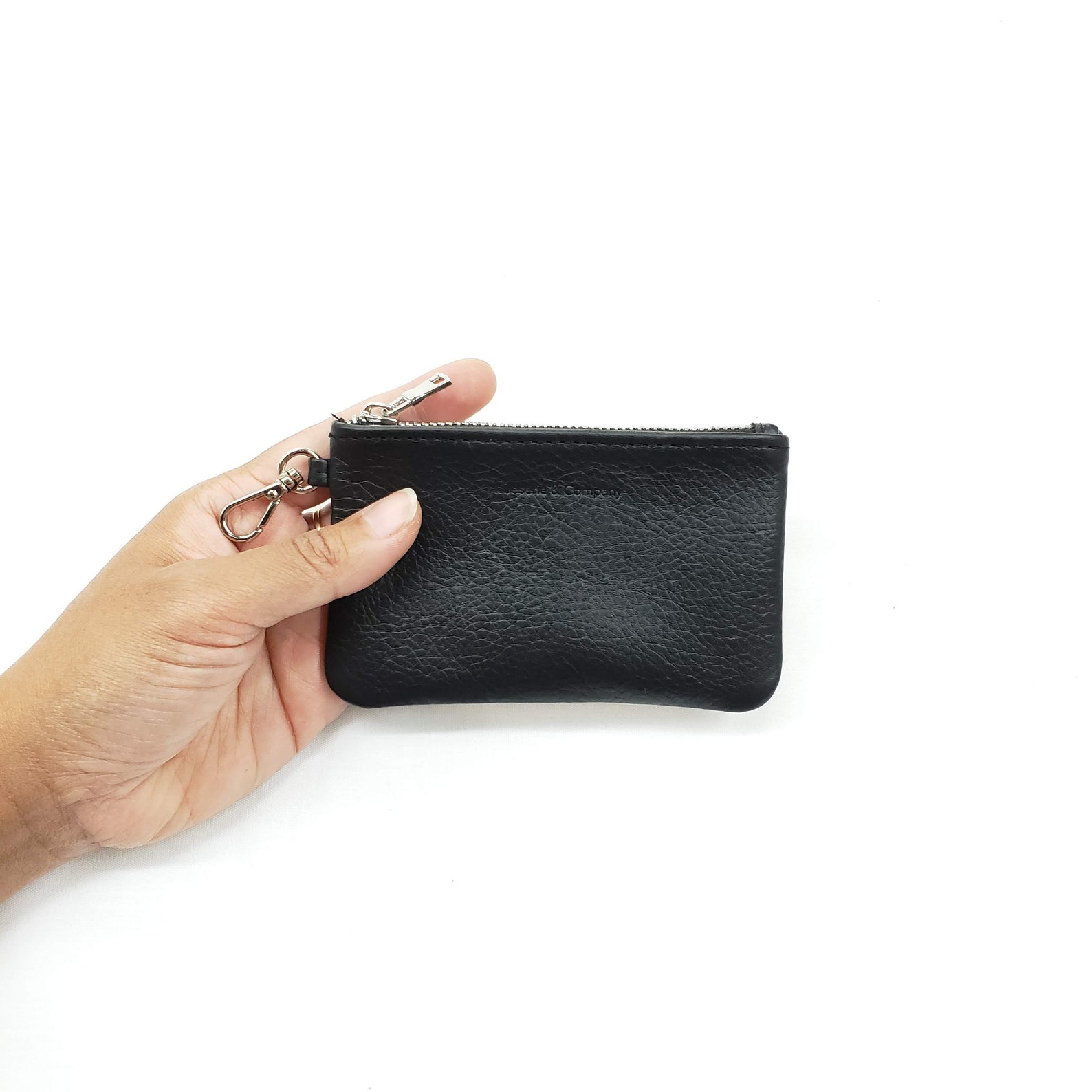 Leather Keychain Pouch Personalized Leather Coin Pouch | Etsy